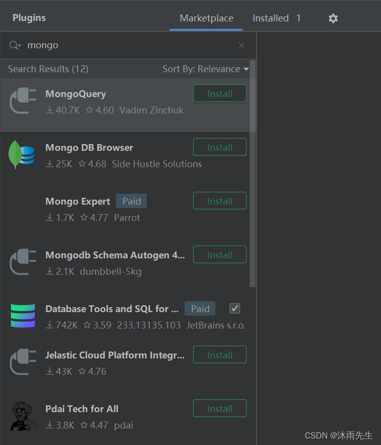 IDEA安装Mongo Plugin插件（找不到Mongo Plugin的原因）——沐雨先生-CSDN博客