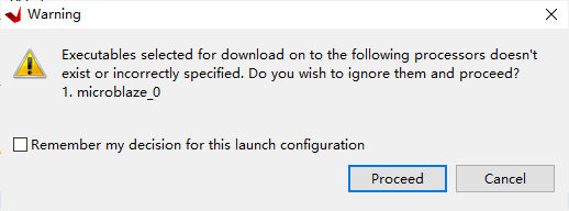 Xilinx Vitis 2020.1里面运行C程序时提示找不到microblaze_0_error while launching program: no targets found wi ...