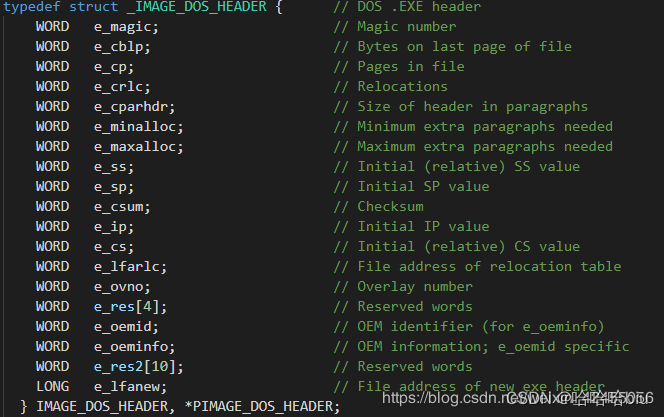 PE格式文件的DOS头以及NT头_mz文件头-CSDN博客