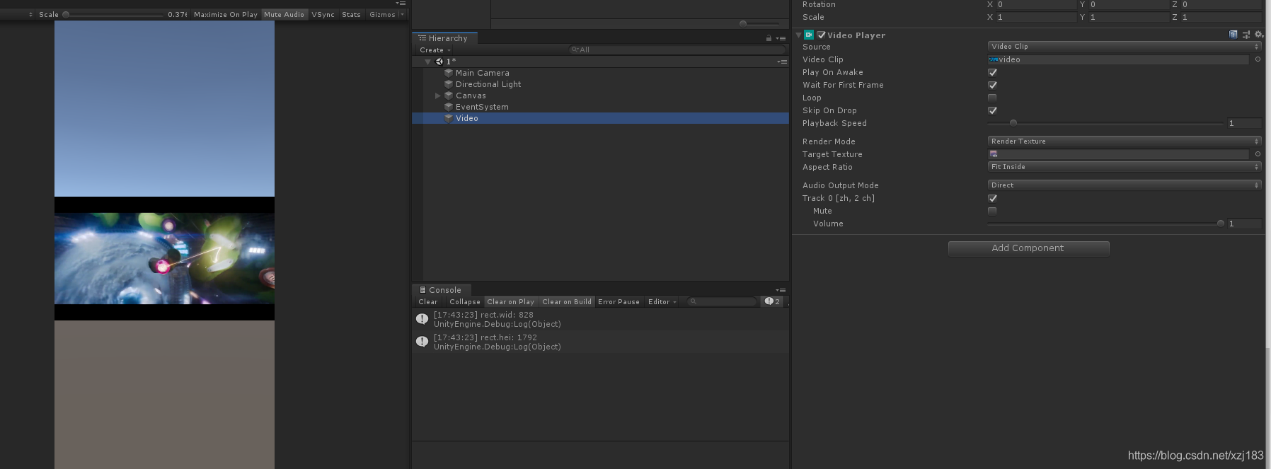 unity 使用video player播放视频_unity videoplayer 视频准备好-CSDN博客