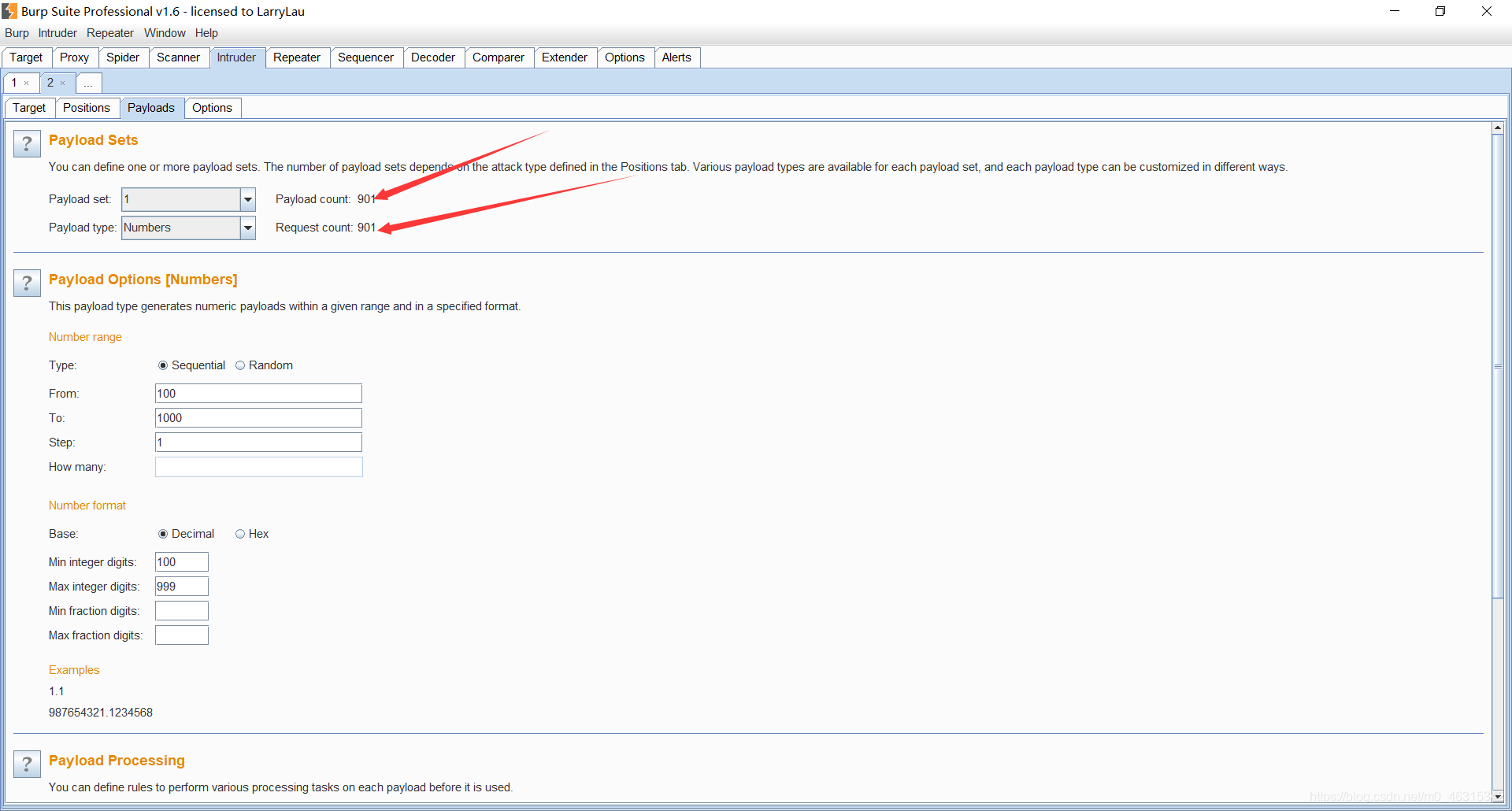 burp intruder爆破出现 Payload set 1: Invalid number settings的解决办法-CSDN博客