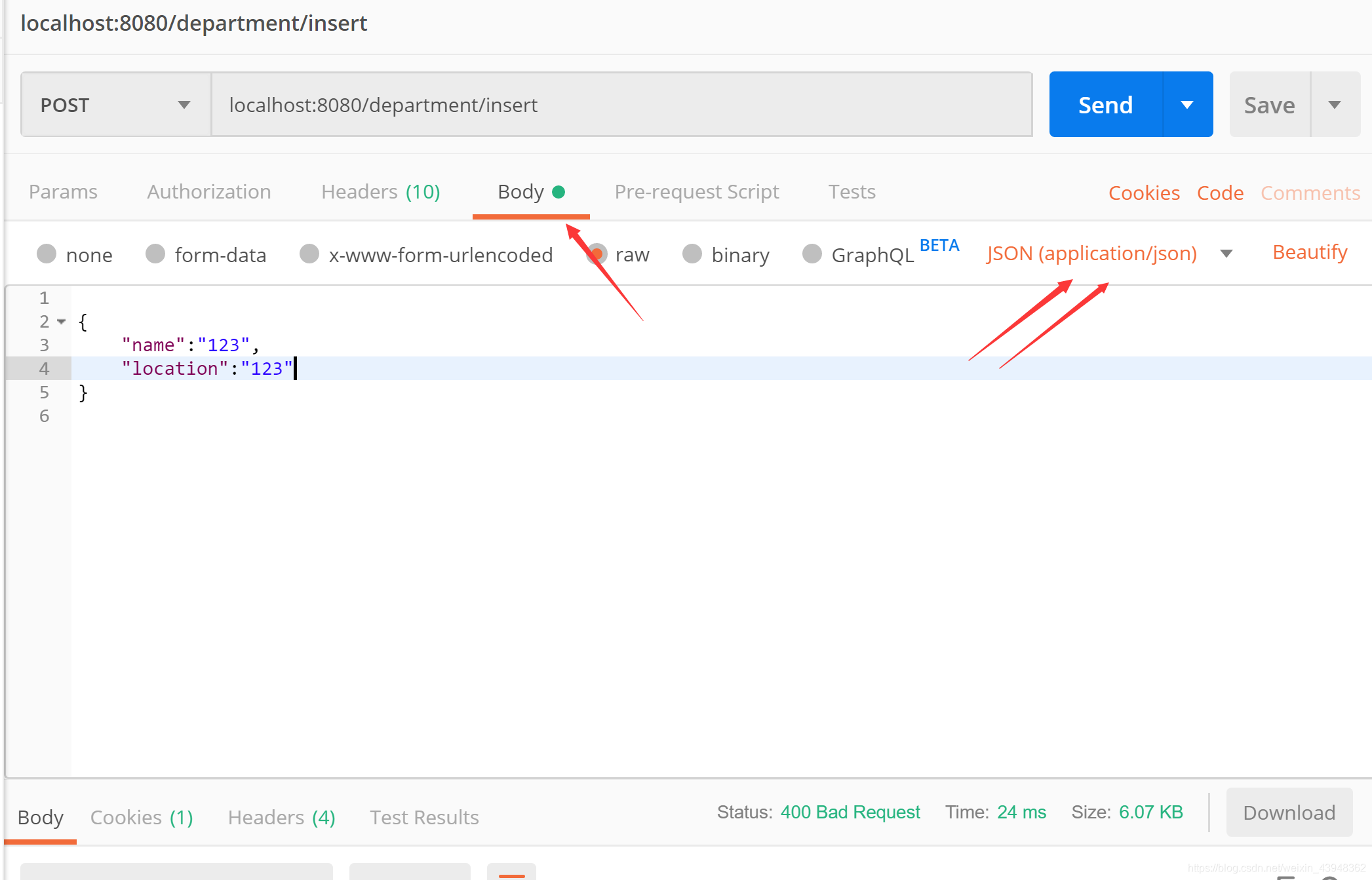postman测试接口时出现Required request body is missing错误解决_post body is missing ...