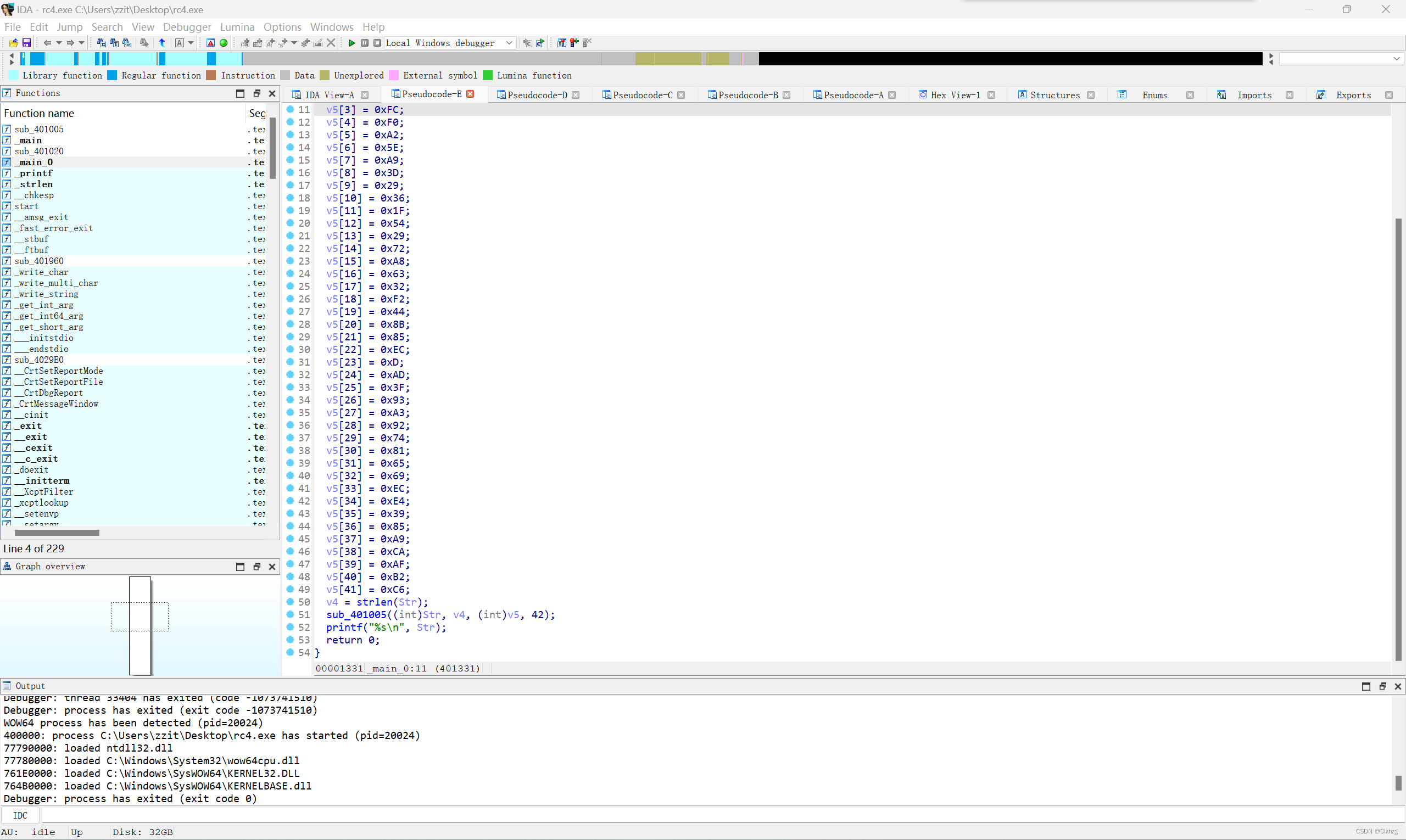 [蓝桥杯2024]-Reverse:rc4解析（对称密码rc4）_reverse rc4-CSDN博客