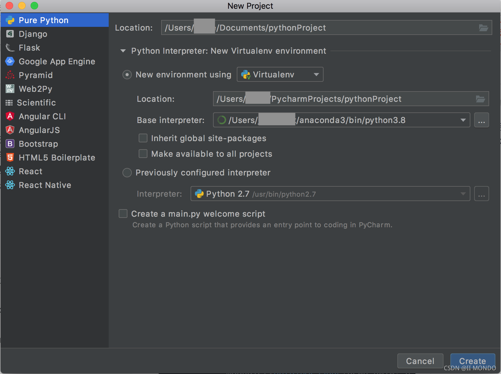 mac下PyCharm使用Anaconda环境注意事项；Project Structure位置_python project structure在哪-CSDN博客