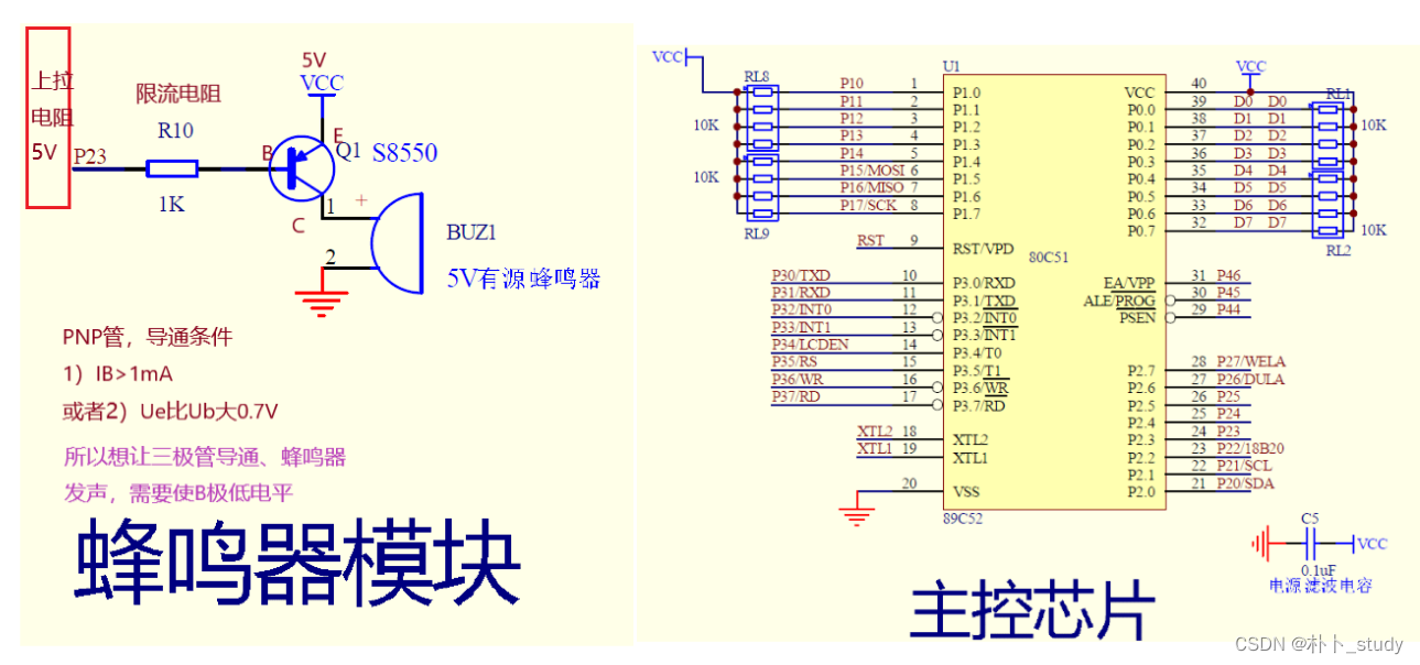 【STC89C52】LED（点亮LED、LED闪烁、流水灯）和蜂鸣器_led发光二极管循环点亮;有报警时,蜂鸣器发出报警声。反复循环。-CSDN博客
