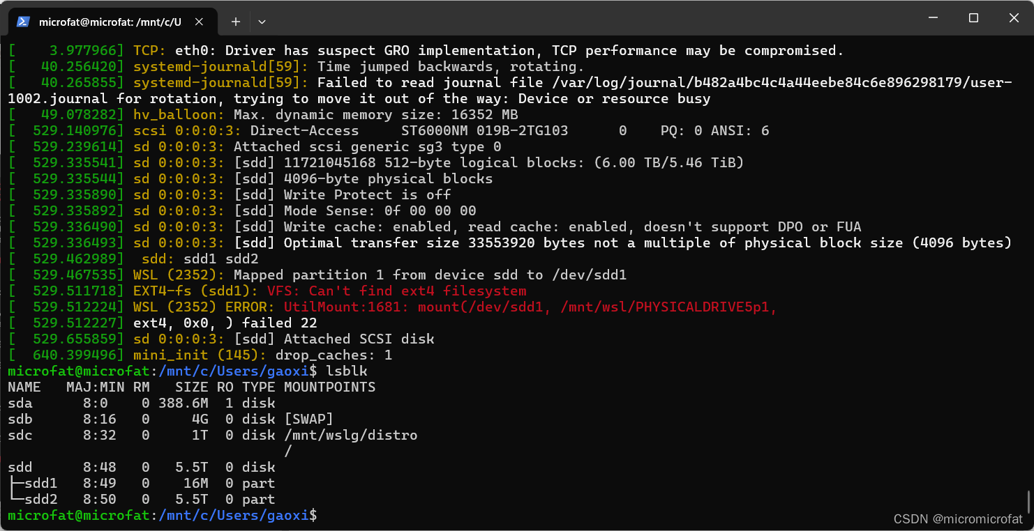 【wsl2】WIN11借助wsl2挂载ext4磁盘_win11 ext4-CSDN博客
