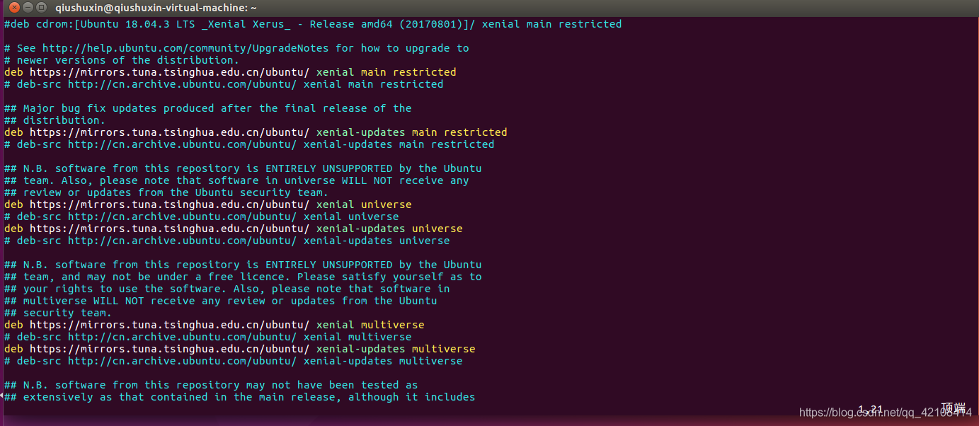 【Linux】Ubuntu中的apt如何使用清华镜像_sudo apt 临时使用清华源-CSDN博客