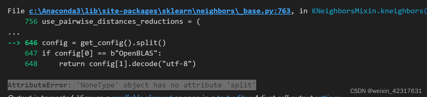 KNeighborsRegressor算法AttributeError: ‘NoneType‘ object has no attribute ‘split‘_sklearn ...