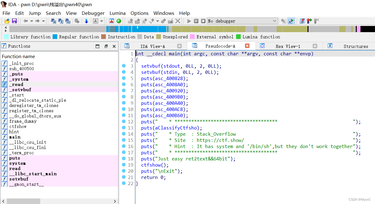 Ctfshow Pwn 栈溢出（pwn40）ctfshow Pwn40 Csdn博客
