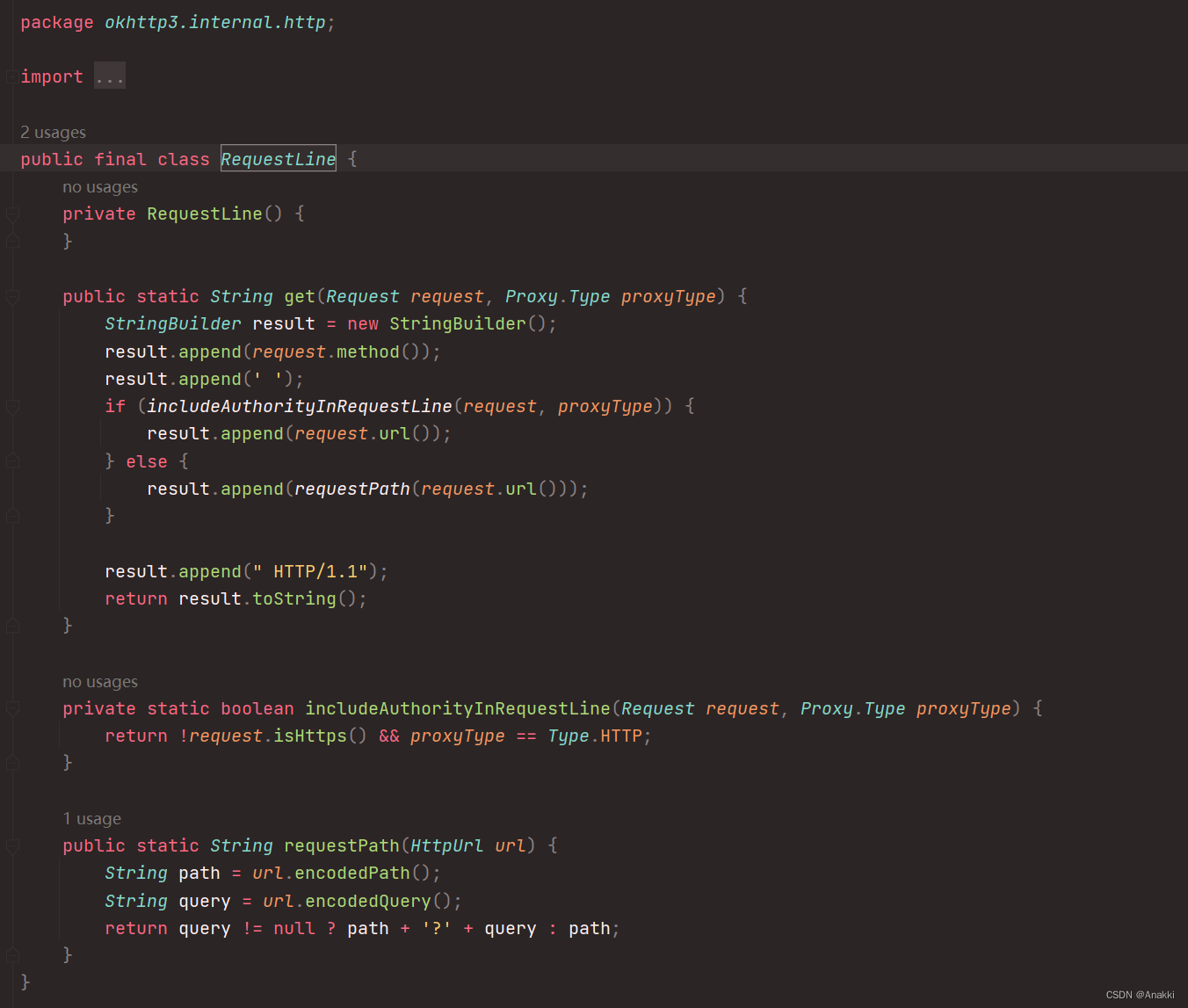 Expected static method ‘java.lang.String okhttp3.internal.http.RequestLine.requestPath ...