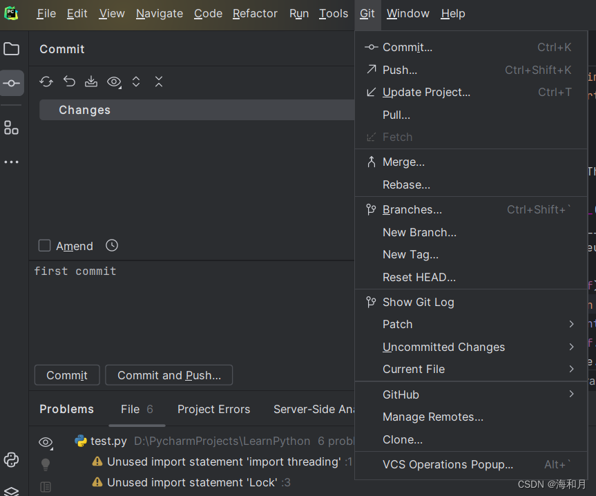 Pycharm配置Git_pycharm push ref-CSDN博客