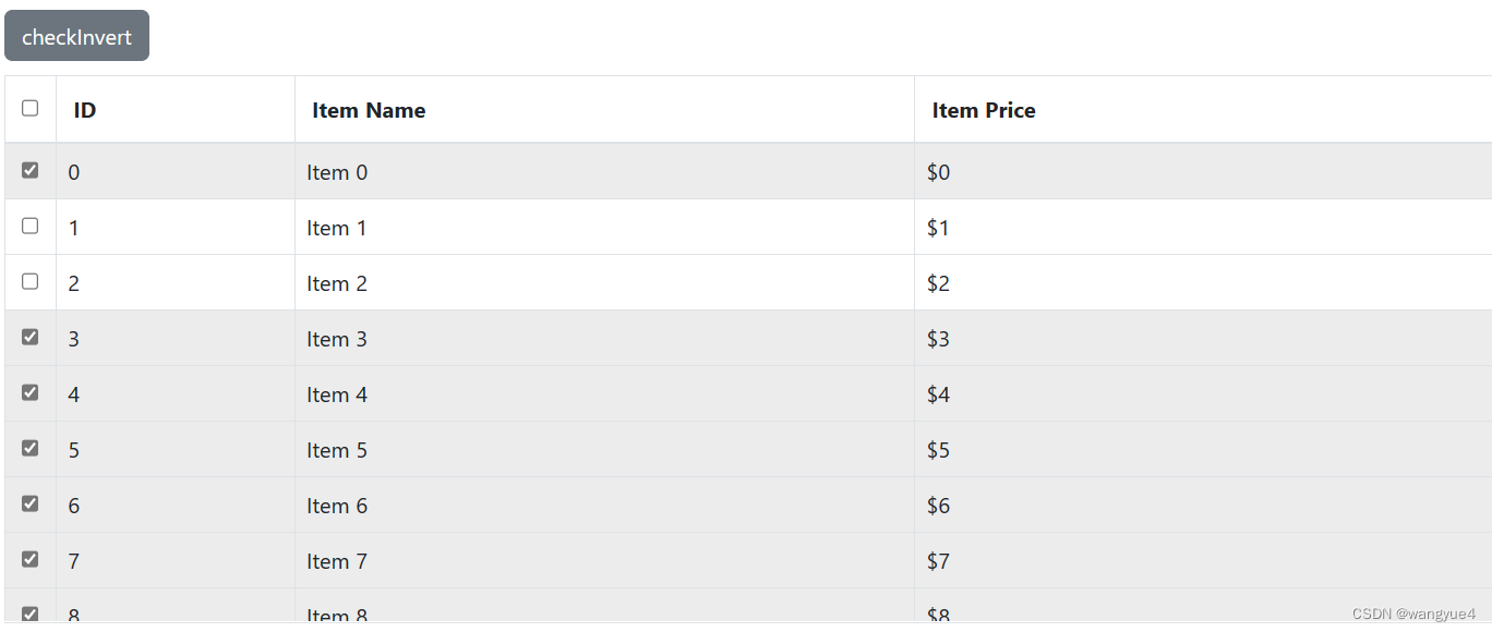 Bootstrap table check uncheck rows Check Invert(反选)_bootstraptable check-CSDN博客