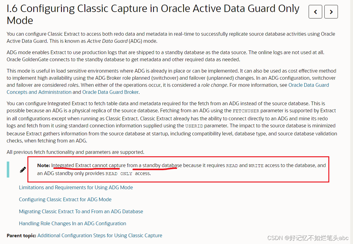 ogg支持oracle adg备库上抽取吗？_error: threads is not allowed for integrated extra-CSDN博客
