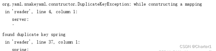 org.yaml.snakeyaml.constructor.DuplicateKeyException: while constructing a mapping in ‘reader ...