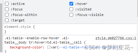 浏览器对:hover元素调试_鼠标hover后的背景色f12怎么查看-CSDN博客