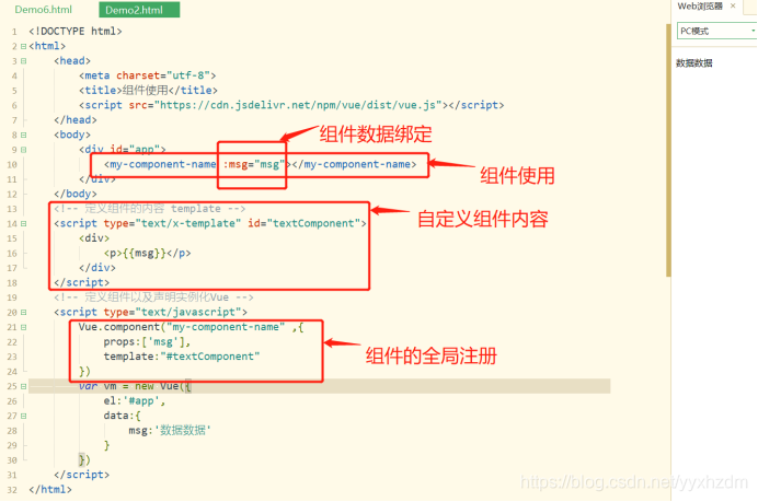 Vue基础课程学习之组件（十三）vue Componets命名 Csdn博客