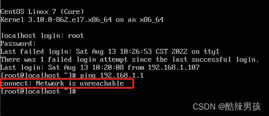 Hyper-v虚拟机 linux connect Network is unreachable 解决方法_hyper-v虚拟linux主机ping宿主机显示network is ...