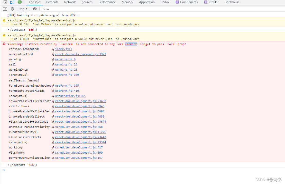 解决 Antd 报错Warning:Instance created by `useForm` is not connect to any Form element_warning ...