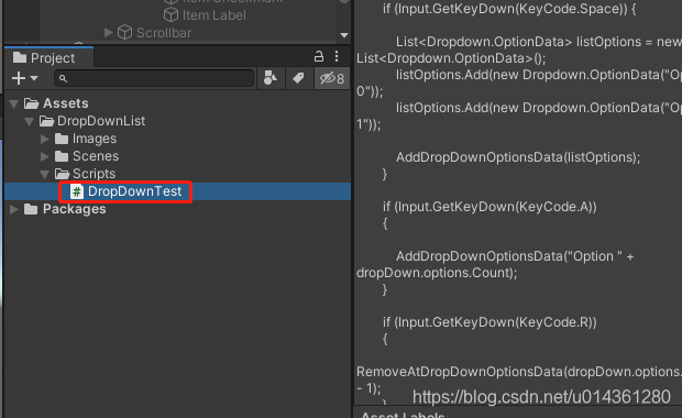 Unity UGUI 基础 之 DropDown（下拉列表框） 的简单使用（简单改变样式/动态下来列表的数据添加删除/列表事件监听等）_unity dropdown-CSDN博客