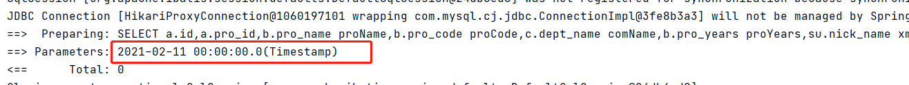 Mybatis日期查询的坑：具体查询某一天的数据，数据库中能查询到结果，但是mybatis中却查询不到sql时间在数据库测得还没问题为什么到