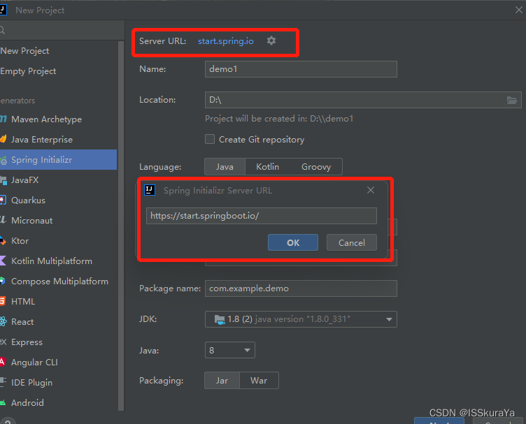 新建springboot工程错误：Initialization failed for ‘https://start.spring.io/‘ Please check URL_spring创建 ...