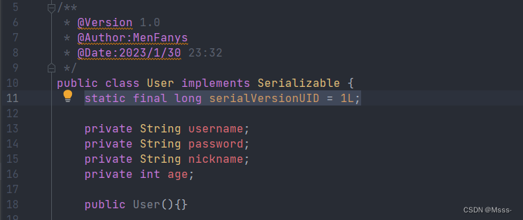 关于serialVersionUID的作用解释说明-CSDN博客