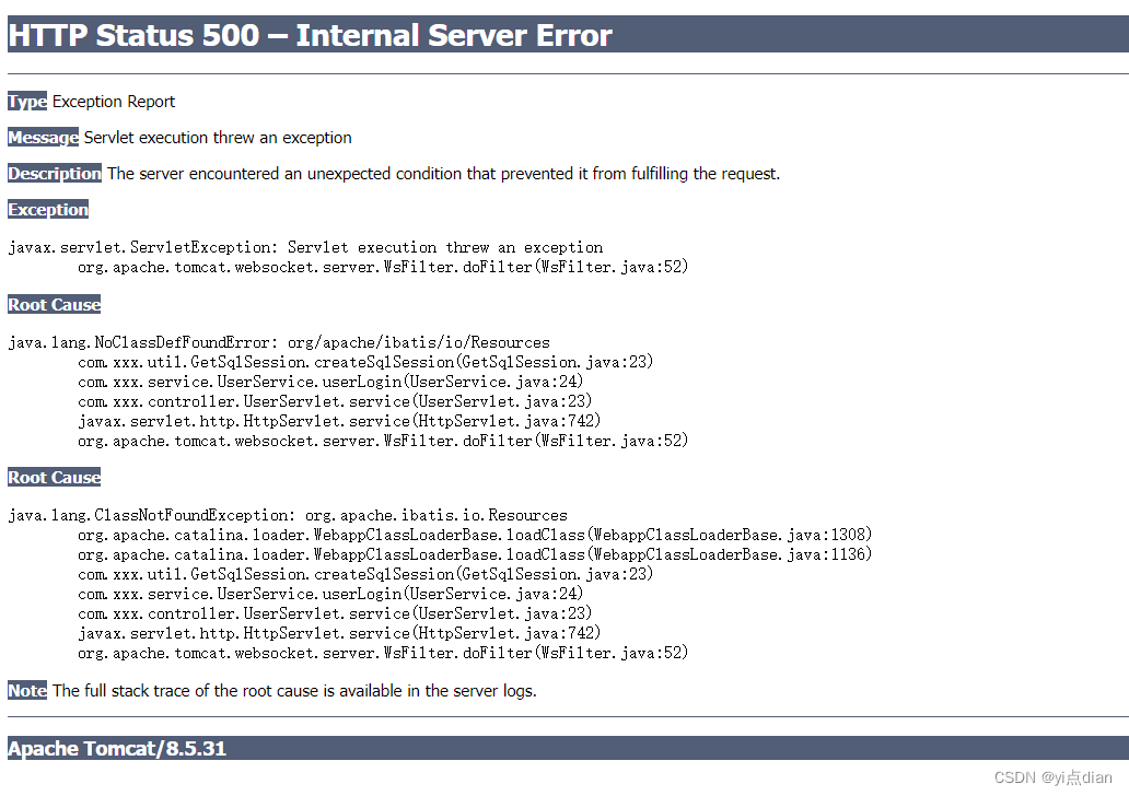 HTTP Status 500 – Internal Server Error_type=internal server error, status=500)-CSDN博客