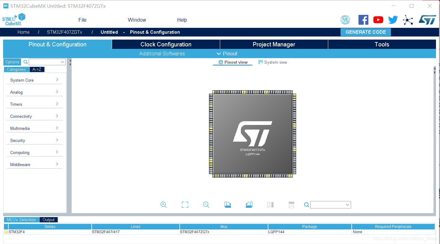 STM32cubemx学习记录————点灯（基于STM32F407ZG）_cubemx f407zgt-CSDN博客