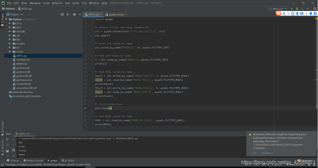 Python与倍福(Beckhoff)ADS通讯（会不断更新）_python 如何知道倍福plc是否在线-CSDN博客