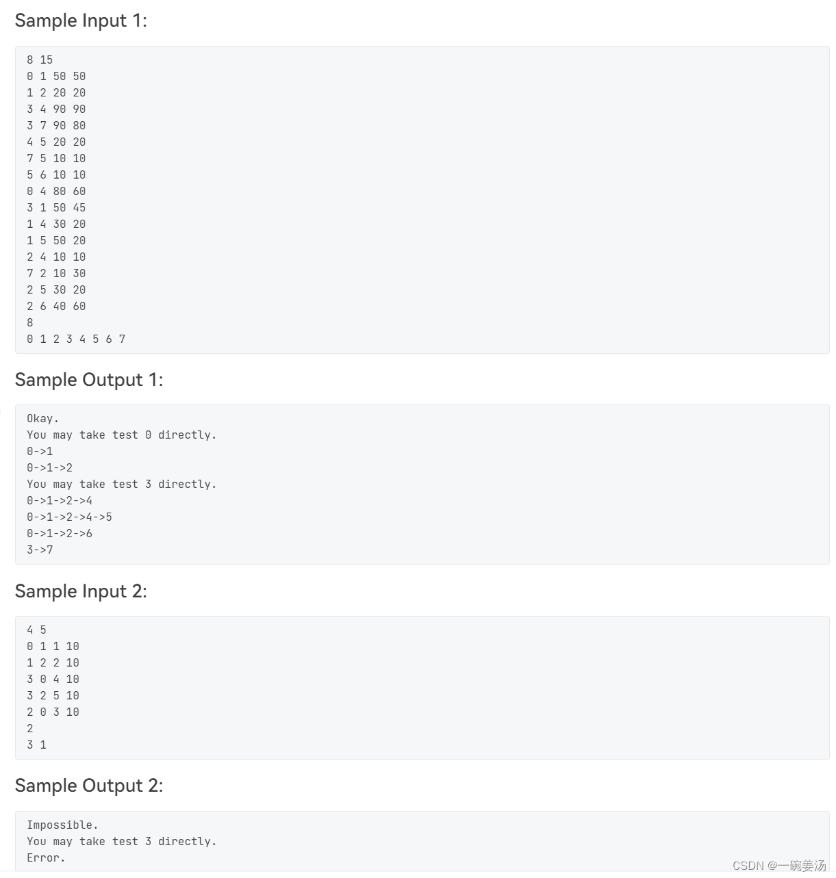 【PAT甲级】1175 Professional Ability Test（30分）[dijkstra(优先队列)，拓扑排序]-CSDN博客