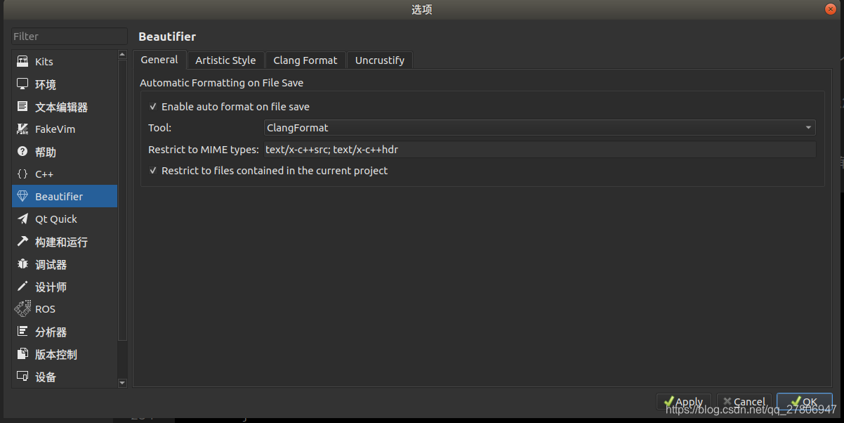 qtcreator+ClangFormat格式化代码_qtcreater .clang-format-CSDN博客
