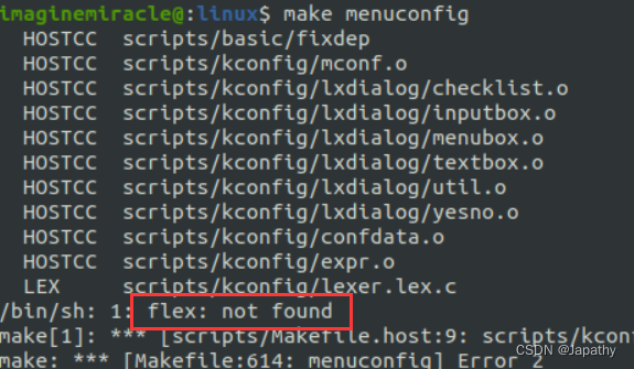 【嵌入式-工具】Linux 编译报错 /bin/sh: 1: flex: not found 和 /bin/sh: 1: bison: not found 解决方法-CSDN博客