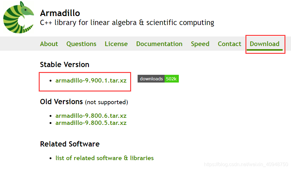 Armadillo使用介绍（九）：下载Armadillo、配置工程、运行第一个程序_Armadillo-CSDN专栏