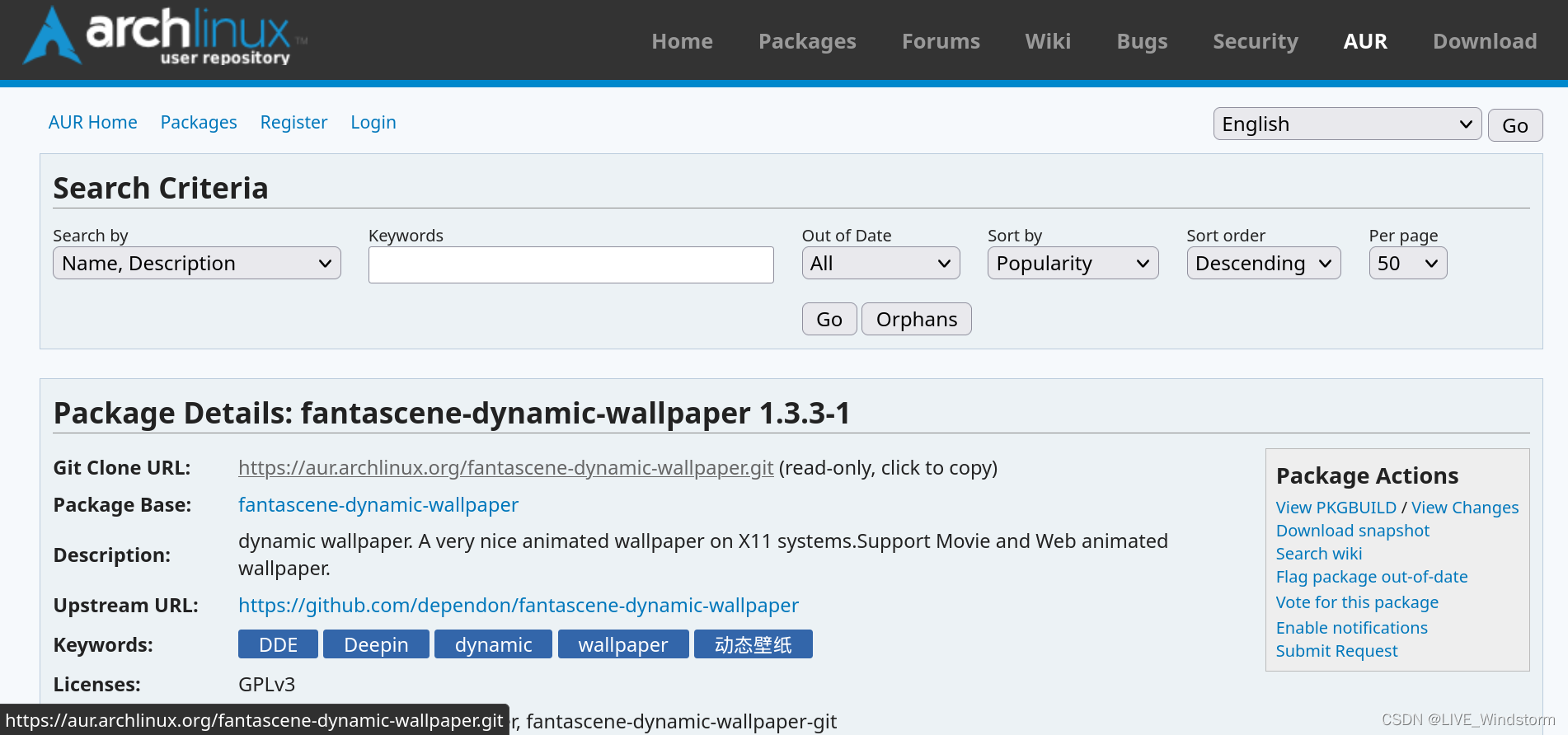 Archlinux安装动态墙纸（fantascene-dynamic-wallpaper）软件。-CSDN博客