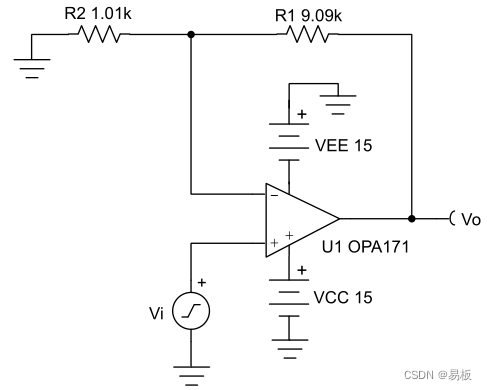 运算放大器(运放)同相放大器电路_opa171-CSDN博客