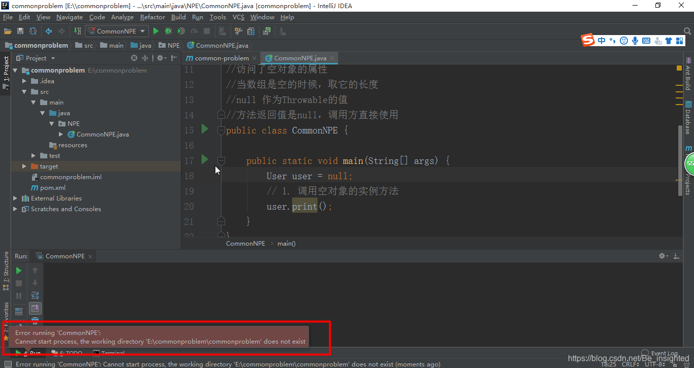 IDEA 运行java程序报cannot start process，the working directory ‘********’ does not exist！ 先配JDK版本、再搞程序 ...