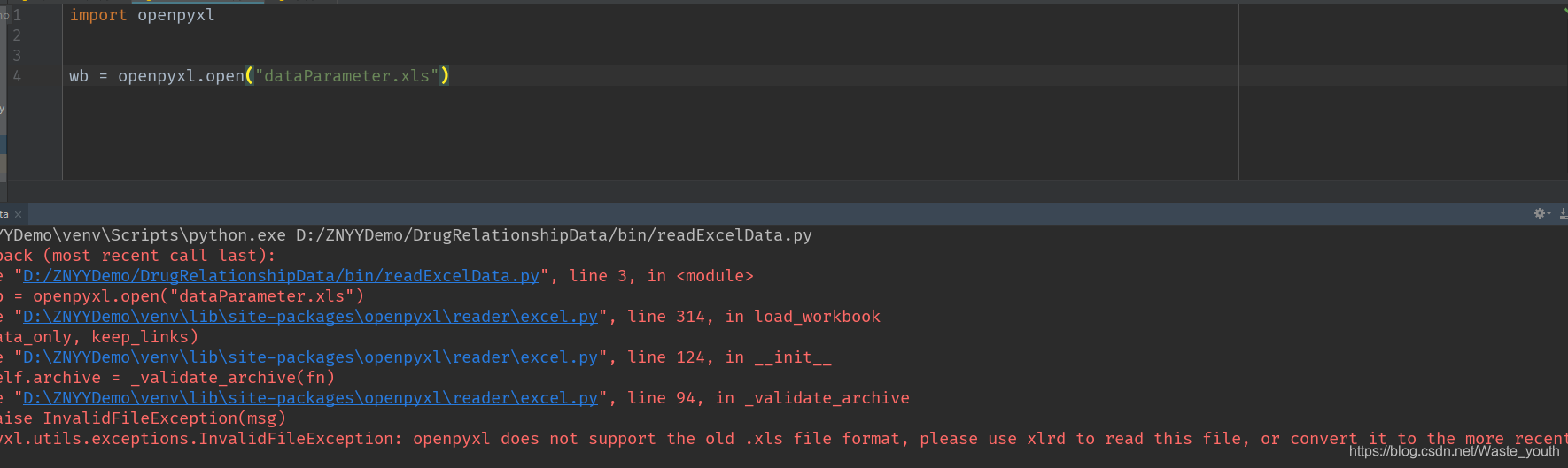 openpyxl 不支持xls文件，仅支持xlsx文件，xls用xlrd/xlwt_openpyxl does not support the old .xls file format-CSDN博客