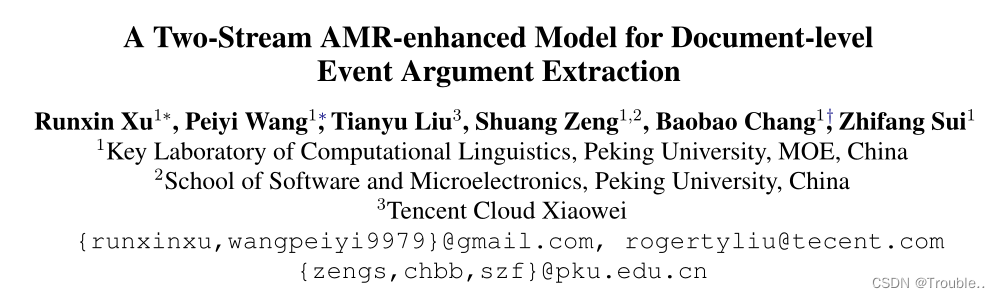 TSAR: A Two-Stream AMR-enhanced Model for Document-level Event Argument ...