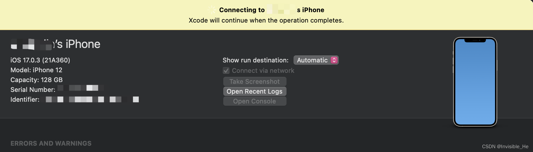 xcode15一直显示正在连接iOS17真机问题解决_connect via network 关不掉-CSDN博客