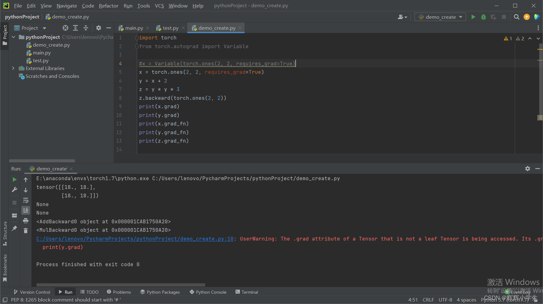 Pytorch中Autograd的例子-CSDN博客