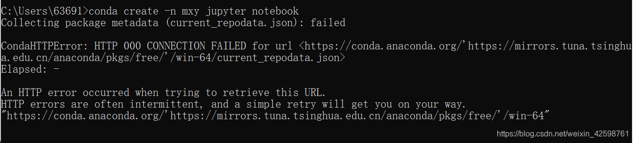 Anaconda虚拟环境搭建+CondaHTTPError: HTTP 000 CONNECTION FAILED for url 解决方案-CSDN博客