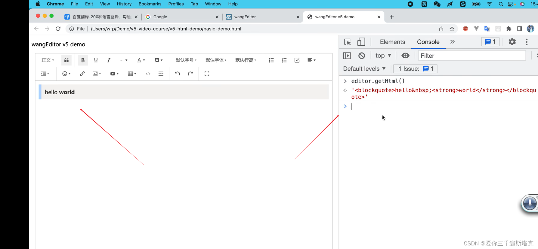 文本，wangEditor5展示HTML无样式，wangEditor5如何看源码，Ctrl + U看CSS文件，代码高亮，Prism.js可以实现，解决方法，参考网页源代码的写法 ...