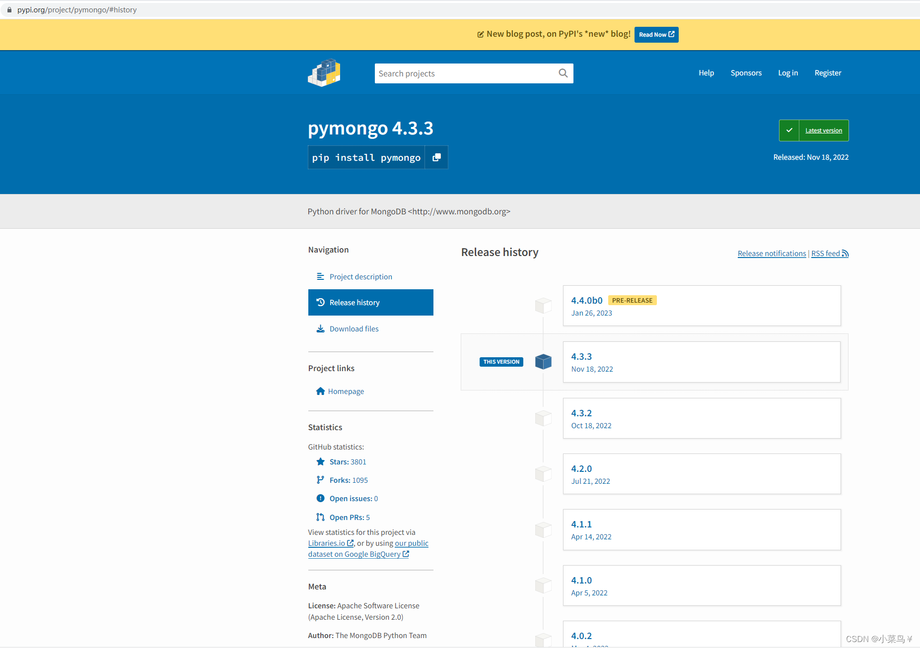 pymongo连接数据库报错_pymongo.errors.collectioninvalid: collection stude-CSDN博客
