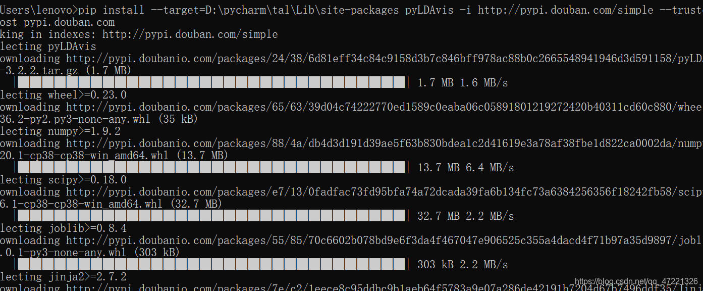 pycharm安装pyLDAvis出现错误_pyldavis安装失败-CSDN博客