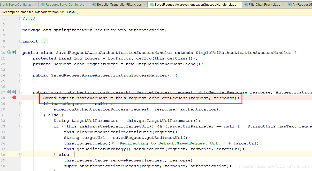 SpringSecurityOAuth2登录后无法跳转获取授权码地址，直接跳转根路径原因详解_savedrequestawareauthenticationsuccesshandler-CSDN博客
