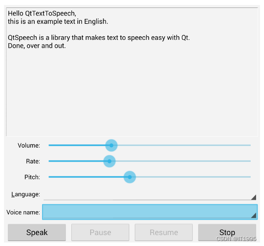 Qt文档阅读笔记-Hello Speak Example_qtexttospeech 设置voice-CSDN博客