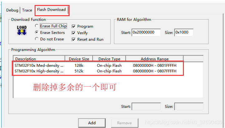 STM32下载错误：Overlapping of Algorithms at Address 08000000H错误_overlapping of algorithms at address ...