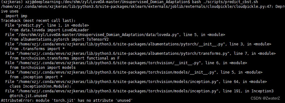 解决错误：AttributeError：model ’torch.jit. has no attribute ‘unused‘_attributeerror: module 'torch ...