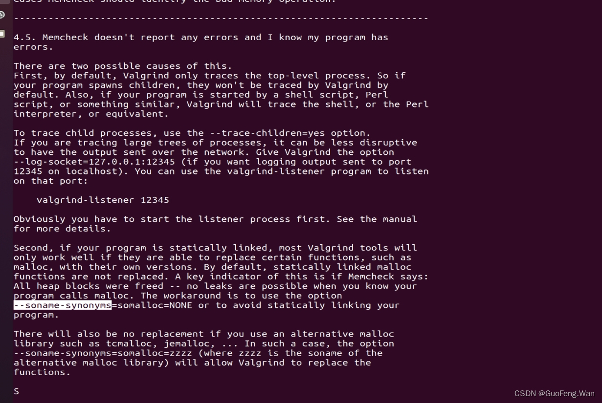 mips平台运行valgrind无法统计到内存泄漏_warning: serious error when reading debug info-CSDN博客