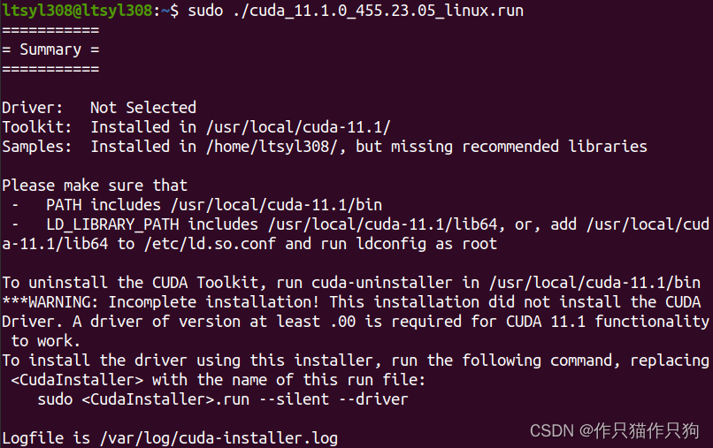 Ubuntu20.04+CUDA11.1+cuDNN的详细配置过程_ubuntu20.04 cuda11.1安装cudnn-CSDN博客